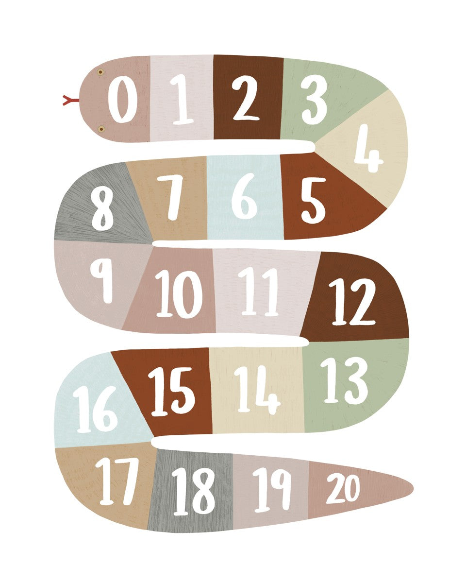 Number Snake print in brown/green – Kid of the Village