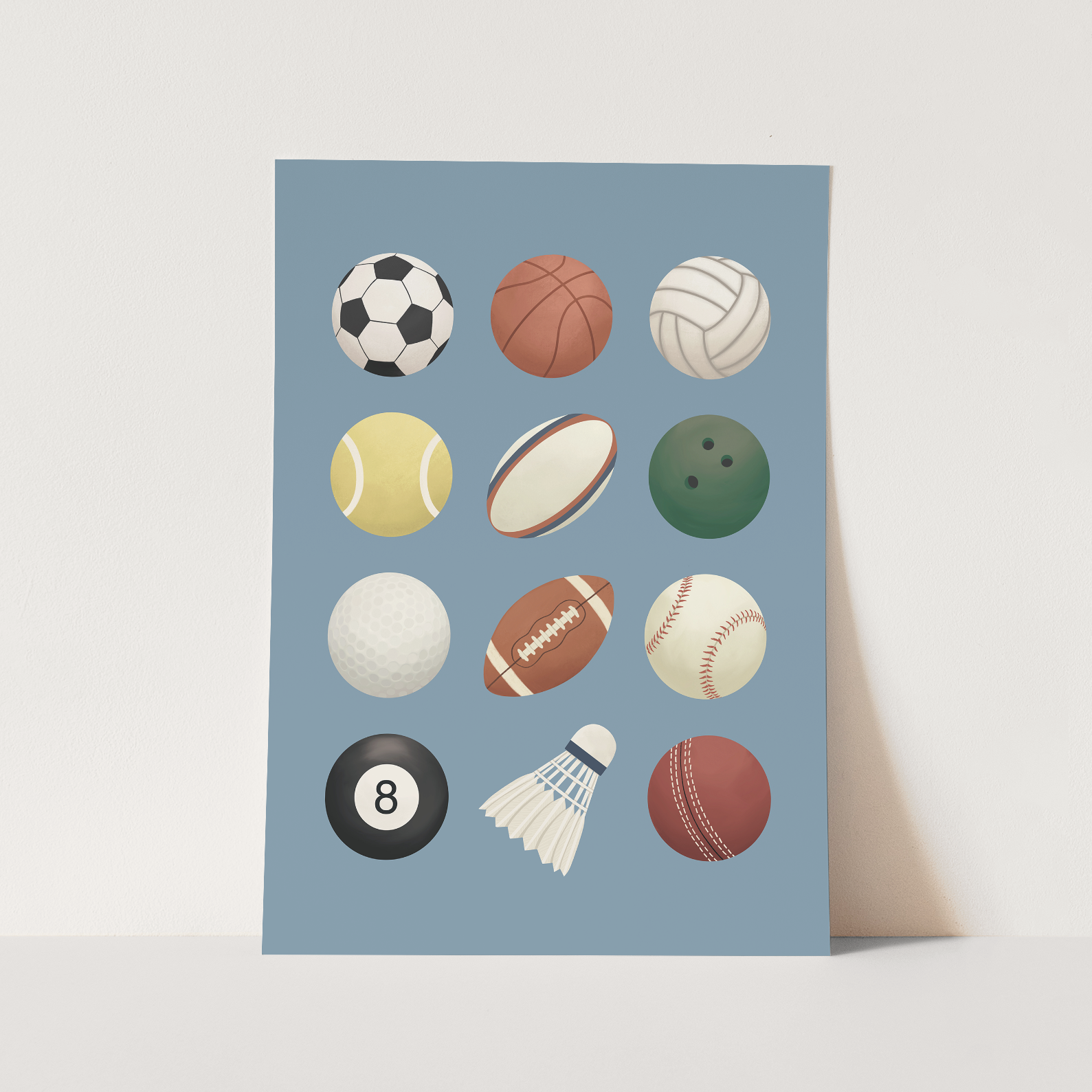 Sports balls in blue / Fine Art Print – Kid of the Village