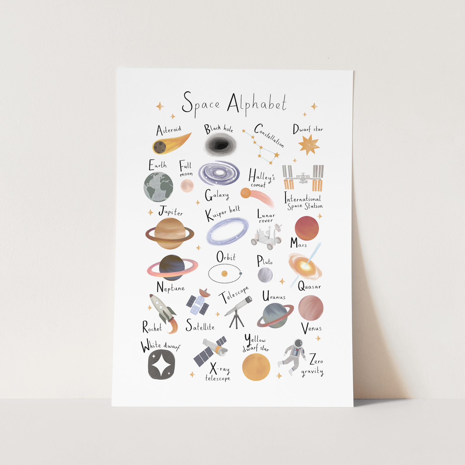 Space Alphabet / Fine Art Print – Kid of the Village