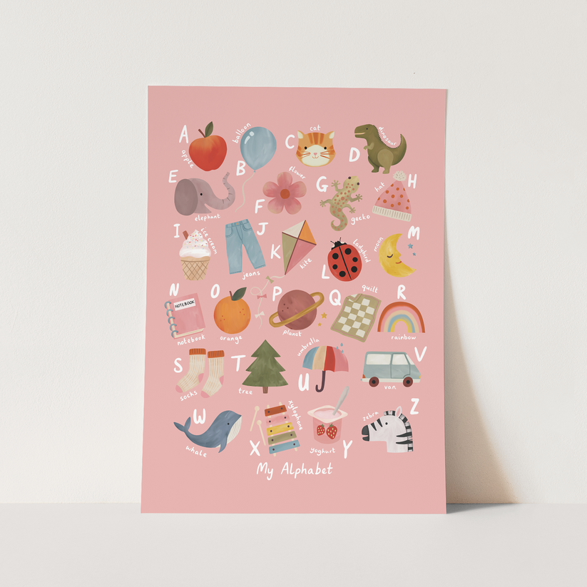My Alphabet in pink / Fine Art Print – Kid of the Village